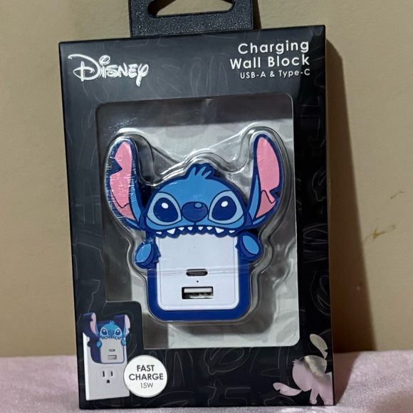 Disney | Cell Phones & Accessories | Disney Stitch Blue Charging Wall ...